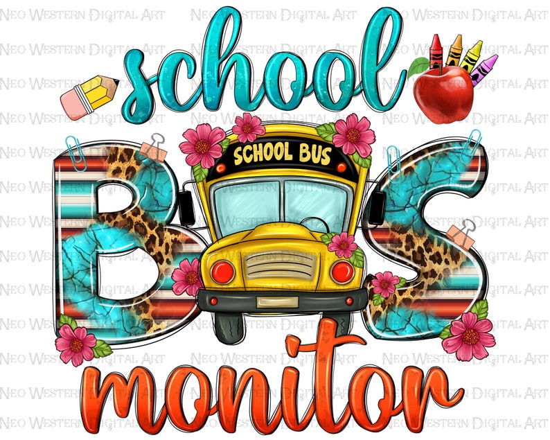 School Bus Monitor Png Sublimation Design Download Back to - Etsy