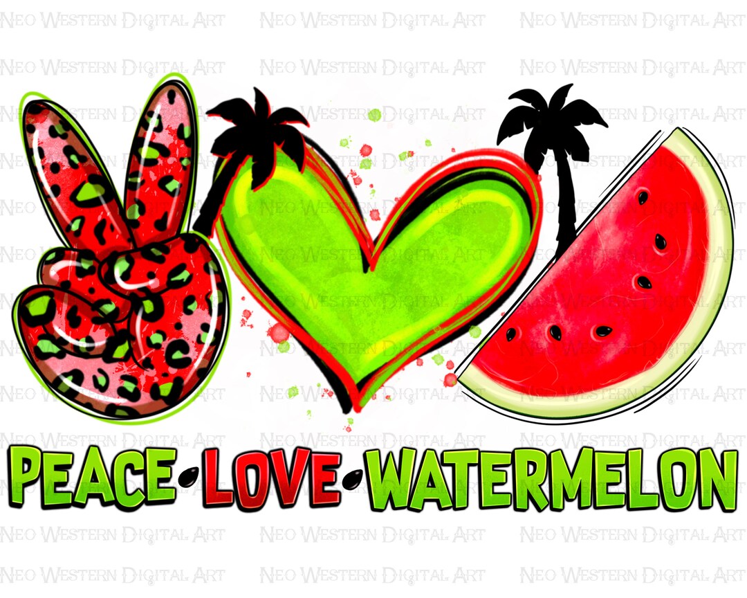 Peace Love Watermelon Png Sublimate Designs Download, Summer Png Design ...