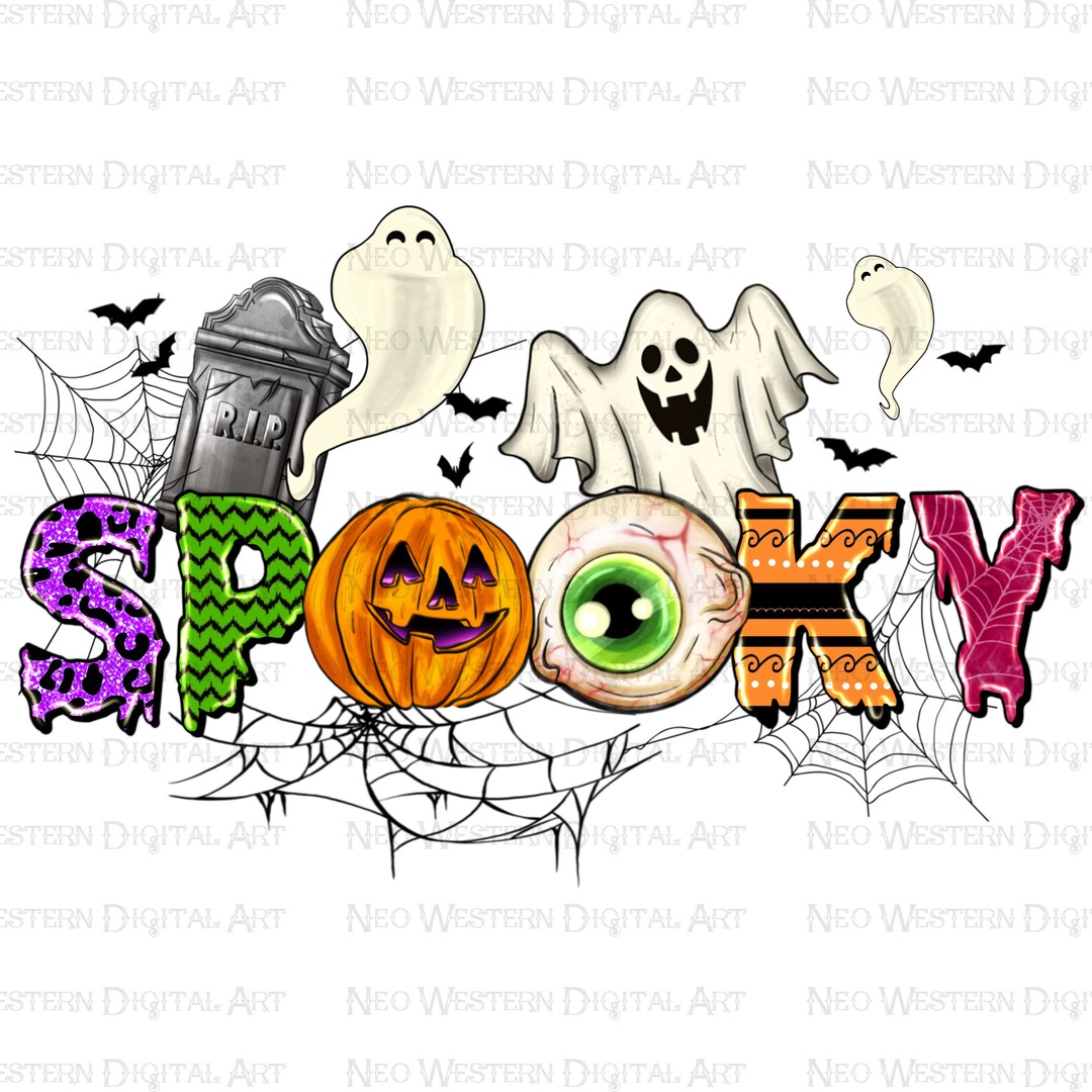 Spooky Png Sublimation Design Download, Happy Halloween Png, Spooky ...