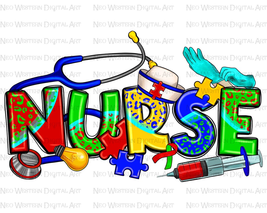 Autism Nurse Png Sublimation Design Download, Autism Awareness Png ...