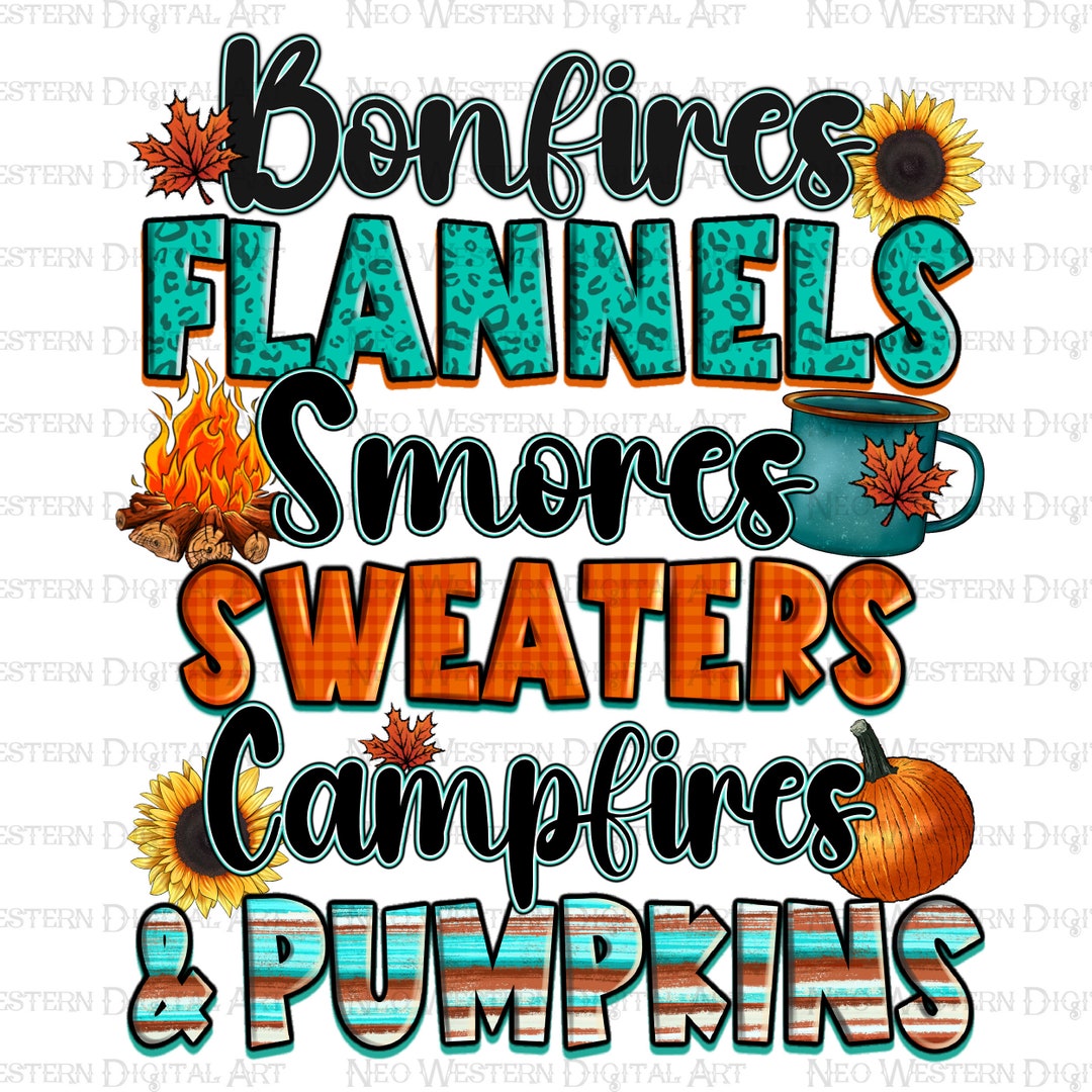 Bonfires Flannels Smores Sweaters Campfires Pumpkins Png, Hello Fall ...