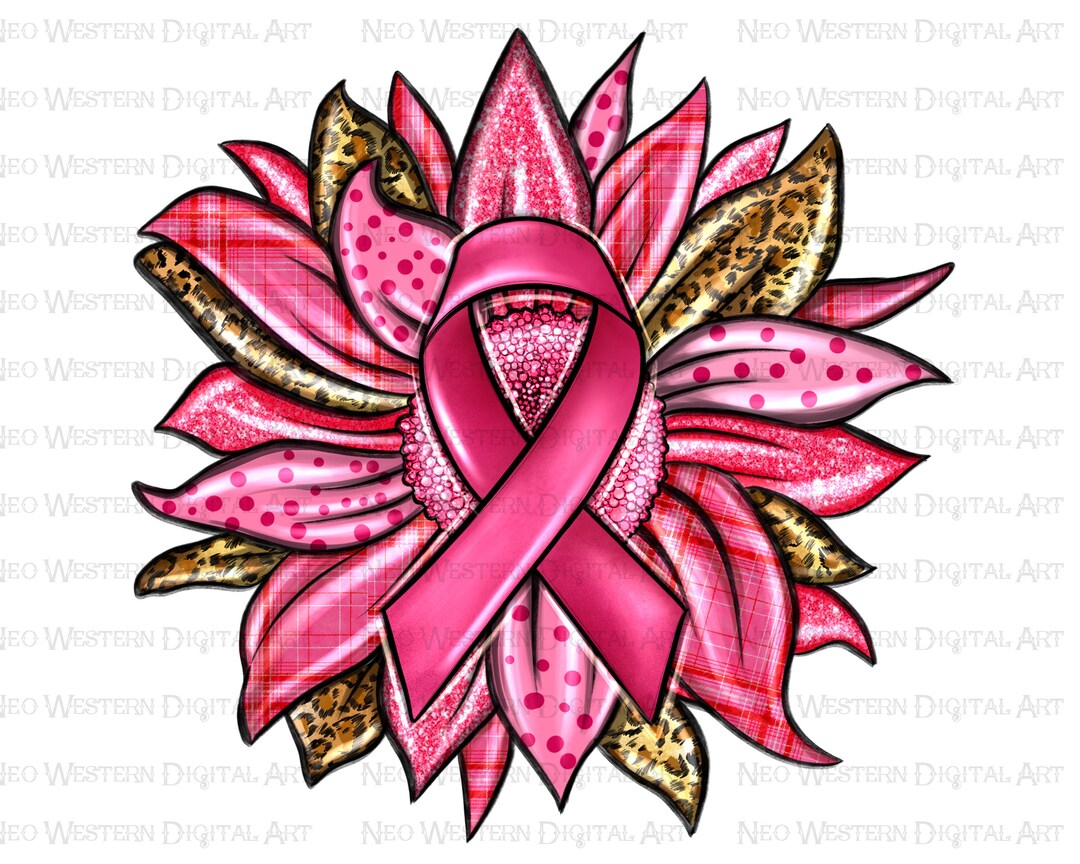 Breast Cancer Sunflower Png Sublimation Design Download, Breast Cancer ...