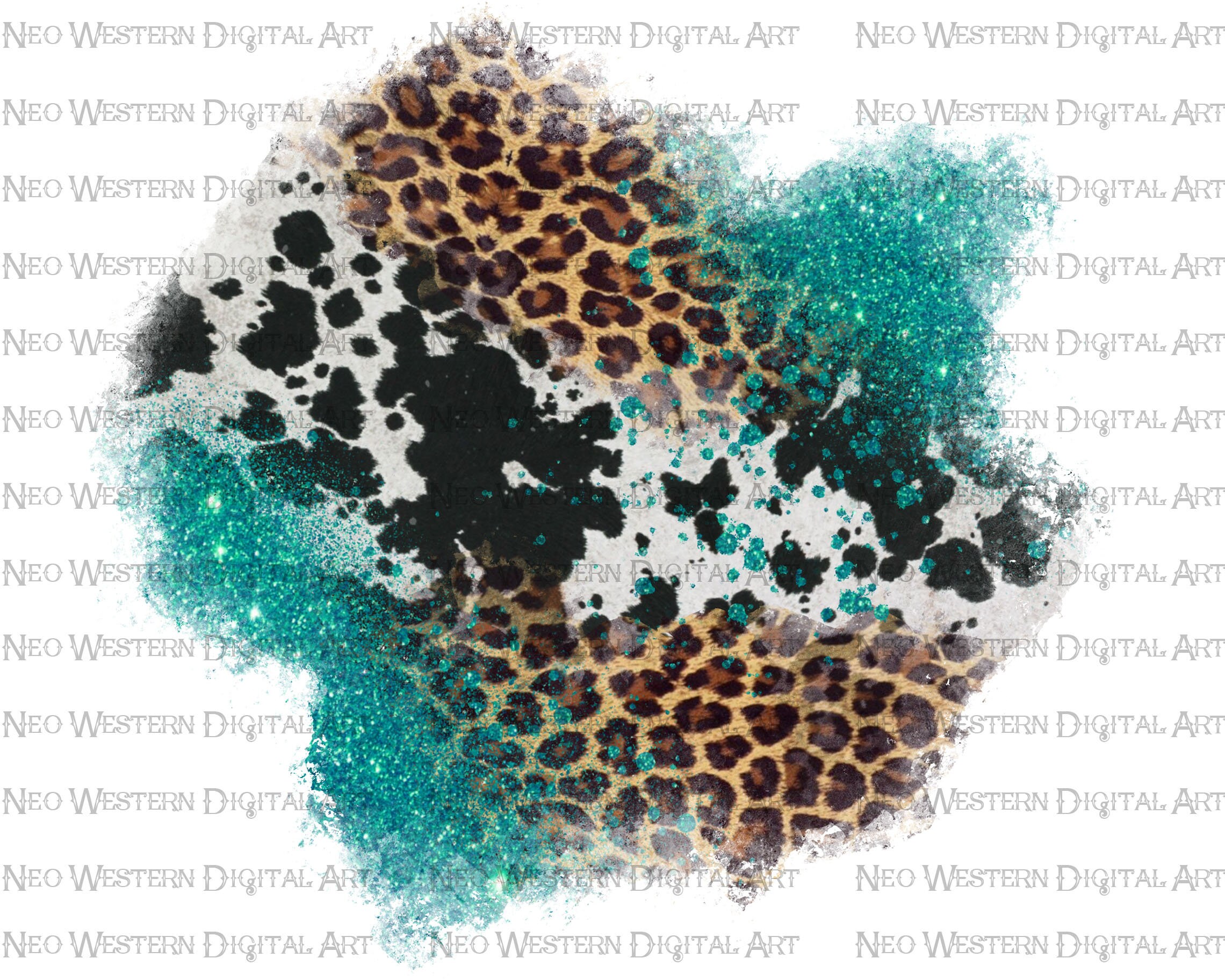 Cowhide Turquoise Western Patch Png Bundle Sublimation Design - Etsy