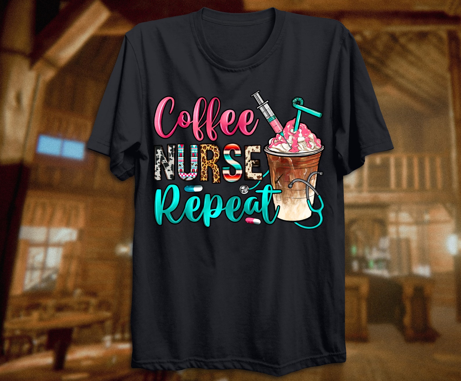 Coffee Nurse Repeat Png Sublimation Design Download, Nurse Coffee Png ...