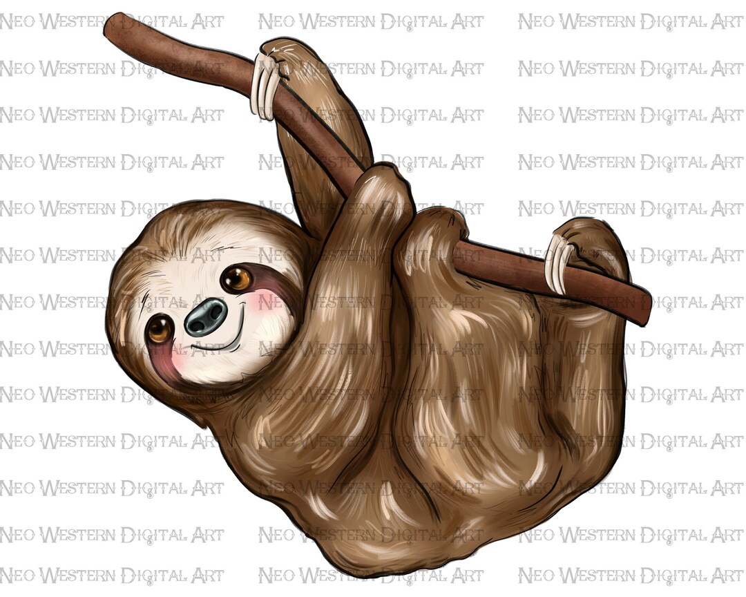 Cute Sloth Png Sublimation Design Download, Baby Sloth Png, Cute Sloth ...