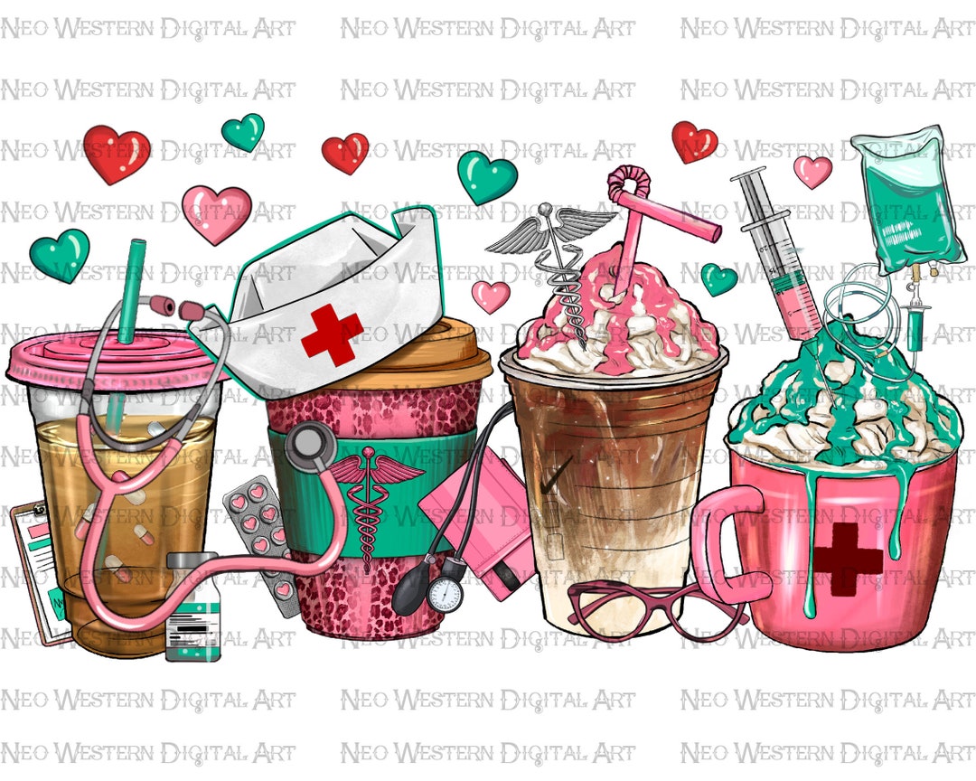 Nurse Coffee Drinks Png Sublimation Design, Nurse Png, Western Coffee ...