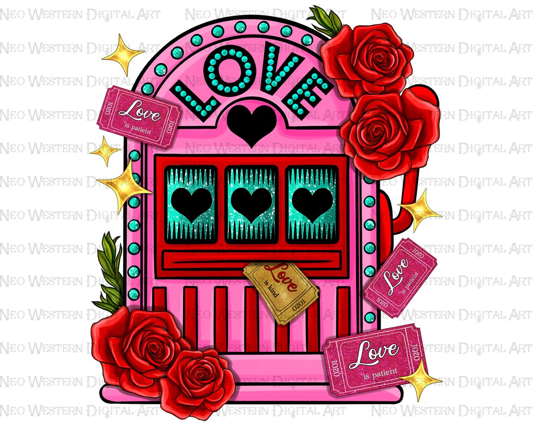 Slot Machine With Love Png Sublimation Design Download, Happy Valentine ...