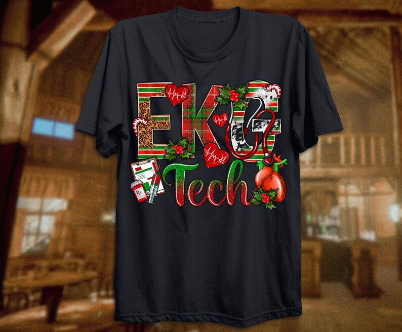 Christmas EKG Tech Png Sublimation Design Download EKG Tech - Etsy