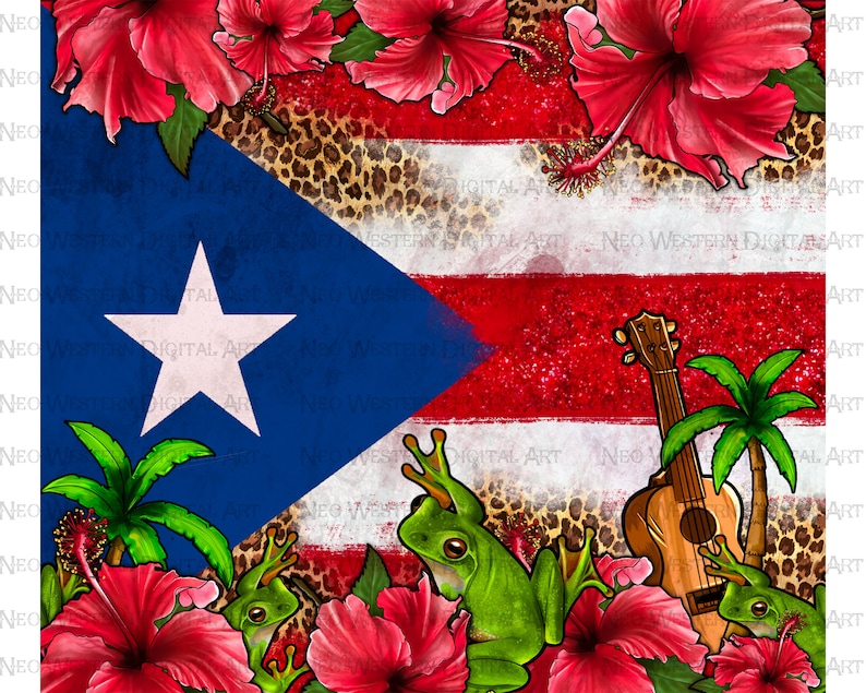 Puerto Rico Leopard 20oz Tumbler Png Sublimation Design - Etsy