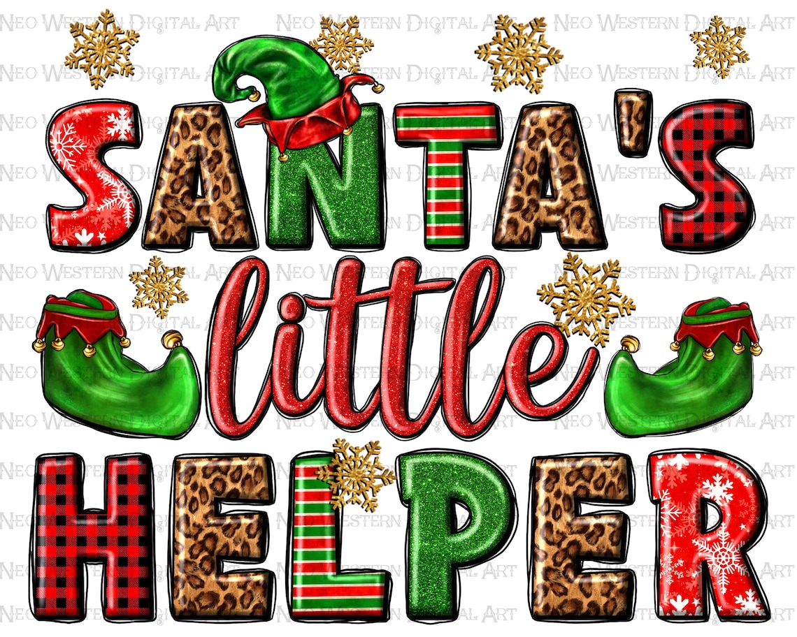 Christmas Santa's Little Helper Png Sublimation Design - Etsy