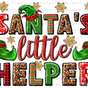 Christmas Santa's Little Helper Png Sublimation Design Download ...