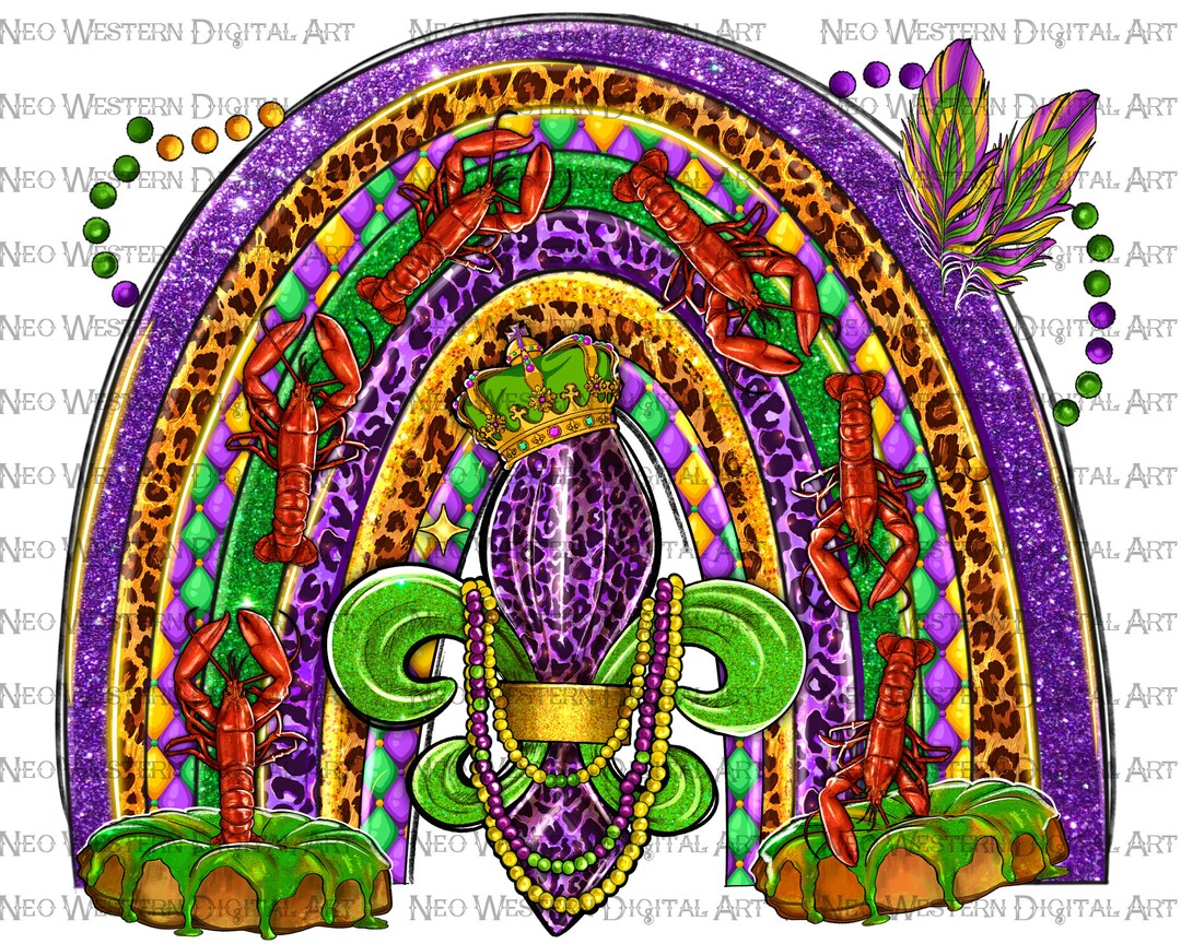 Mardi Gras Rainbow Png Sublimation Design Download, Happy Mardi Gras ...