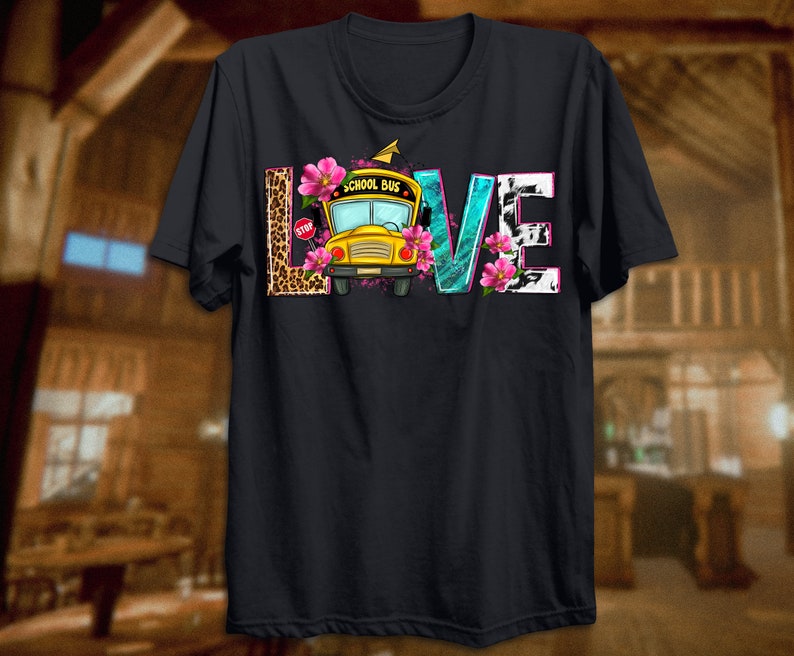 Love School Bus Png Sublimation Design Download Back to - Etsy