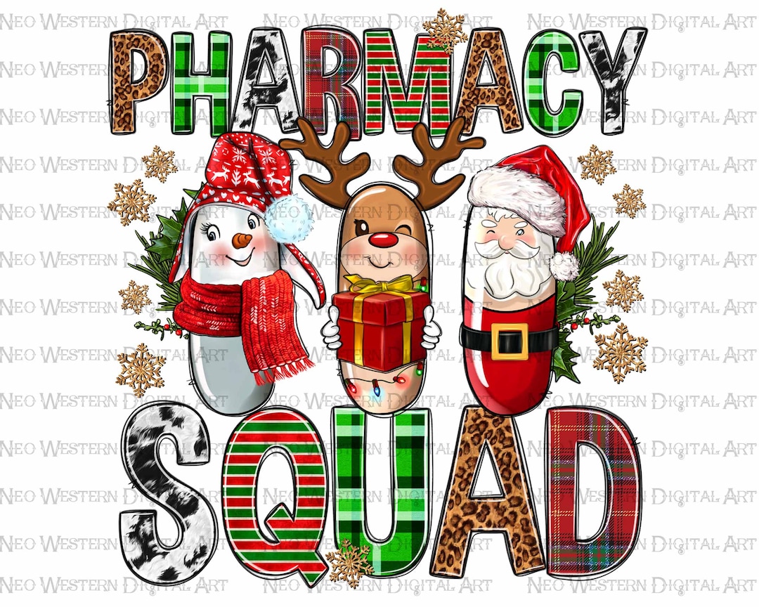 Pharmacy Squad Christmas Png Sublimation Design Download, Christmas Png ...