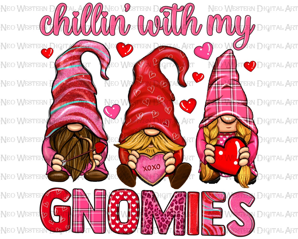 Chillin' With My Gnomies Png Sublimation Design Download - Etsy