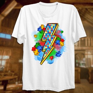 Autism Lightning Bolt Png Sublimation Design Download, Autism Awareness ...