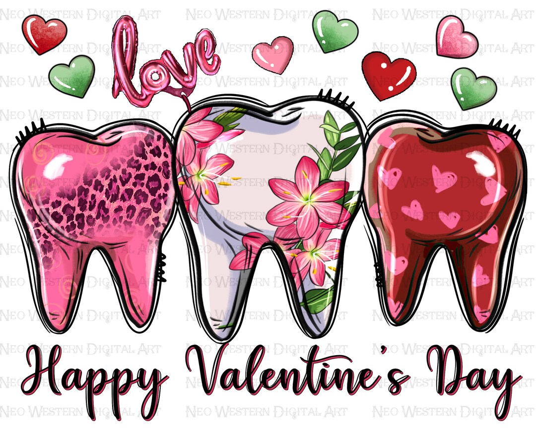 Happy Valentine's Day Teeth Png Sublimation Design Download,valentine's ...