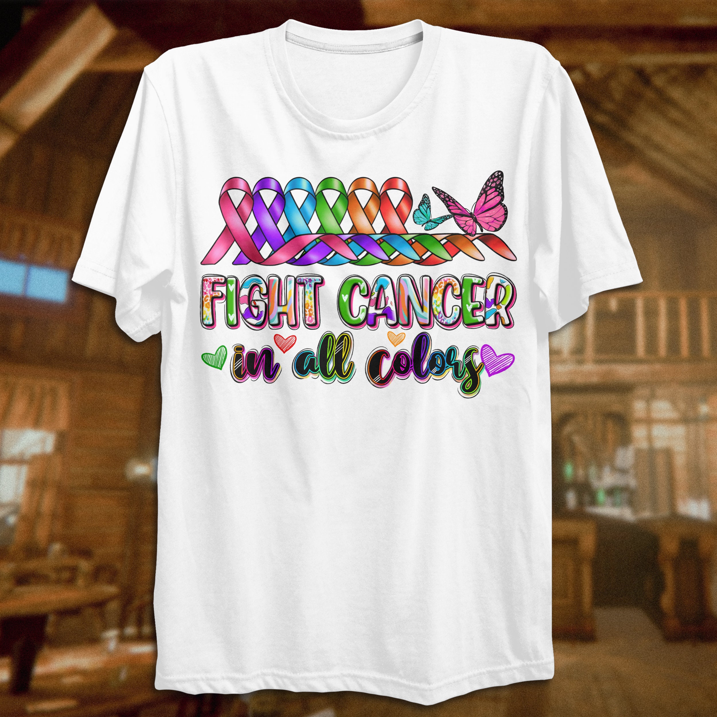 Fight Cancer in All Colors Png Sublimation Design Download, Cancer ...