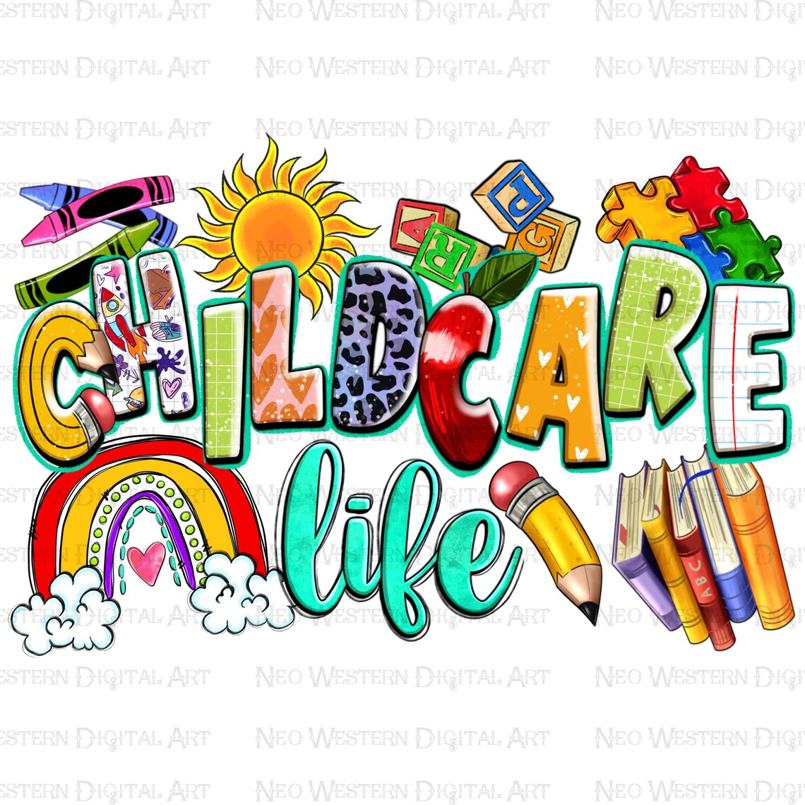 Childcare Life Png Sublimation Design Download, Western Childcare Png ...