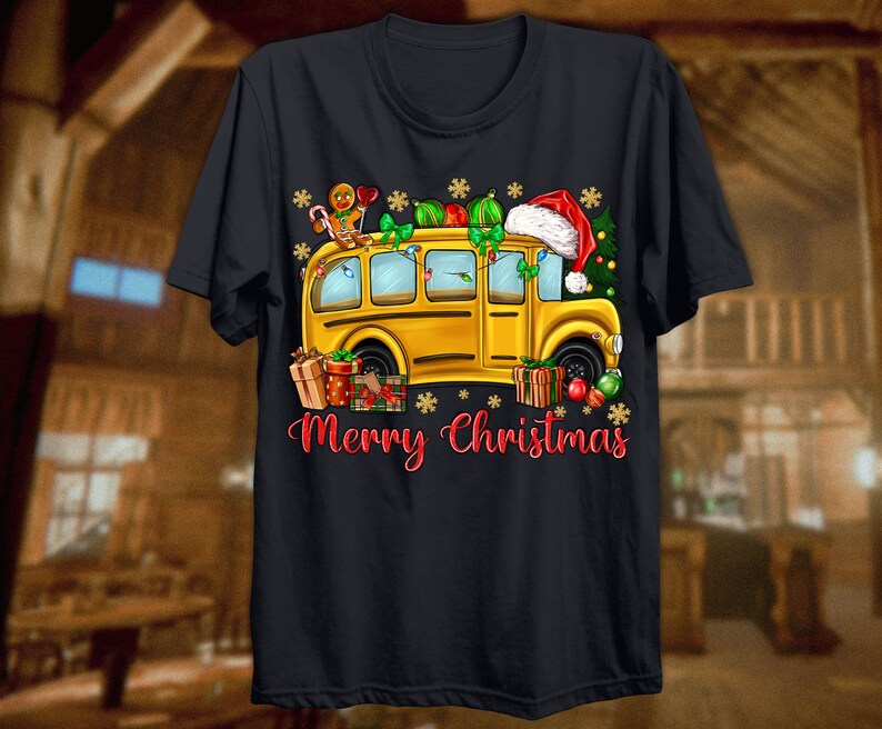 Merry Christmas School Bus Png Sublimation Design, Back to School Png ...
