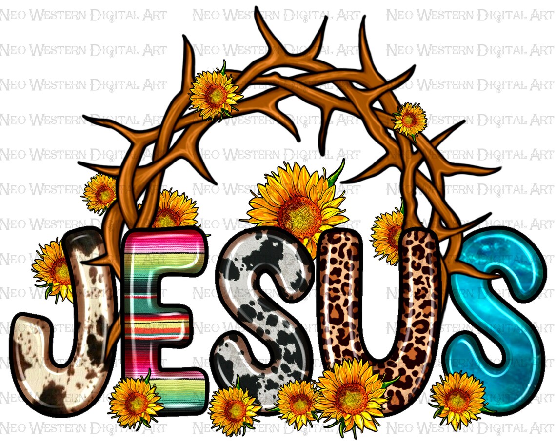 Jesus Sunflower Png Sublimation Design Download, Christian Png, Jesus ...