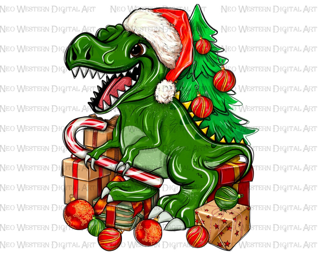 Christmas T-rex Png Sublimation Design Download, Christmas Png, Baby T ...