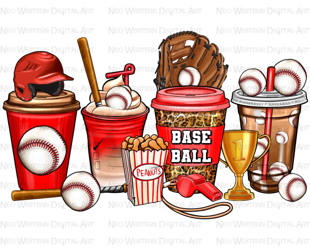 Baseball Coffee Cups Png Sublimation Design Download, Sport Coffee Cups ...