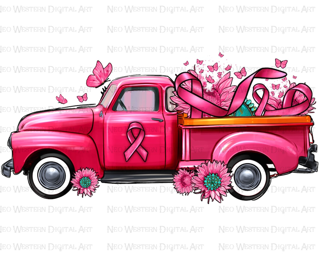 Cancer Awareness Truck Png Sublimation Design Download, Breast Cancer ...
