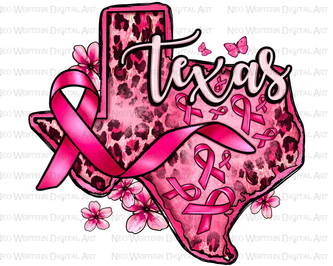 Cancer Awareness Ribbon Texas Map Png Sublimation Design Download ...