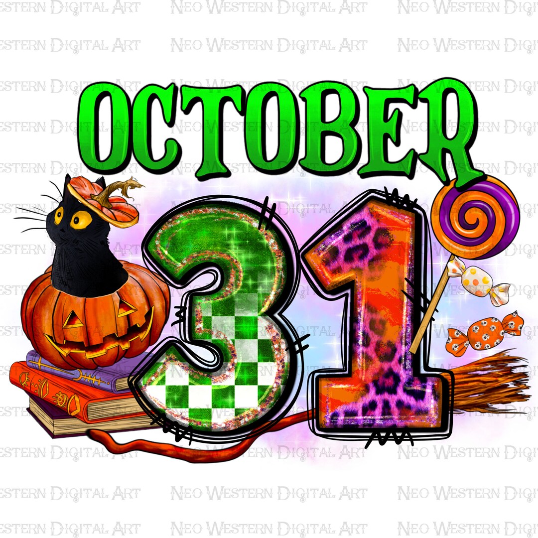October 31 Halloween Png Sublimation Design Download, Happy Halloween ...