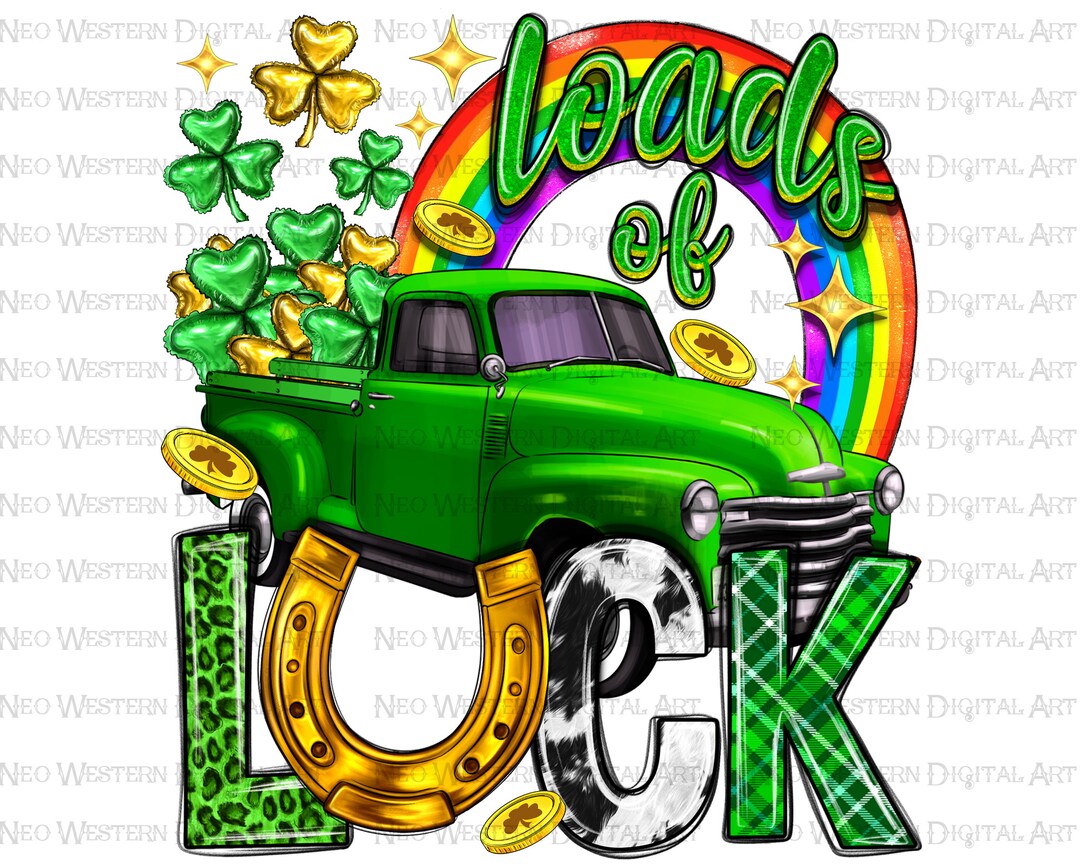 Load's of Luck Truck Png Sublimation Design Download, St. Patrick's Day ...