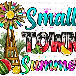 Small Town Summer Png Sublimate Designs Download, Summer Vibes Png, Tie ...