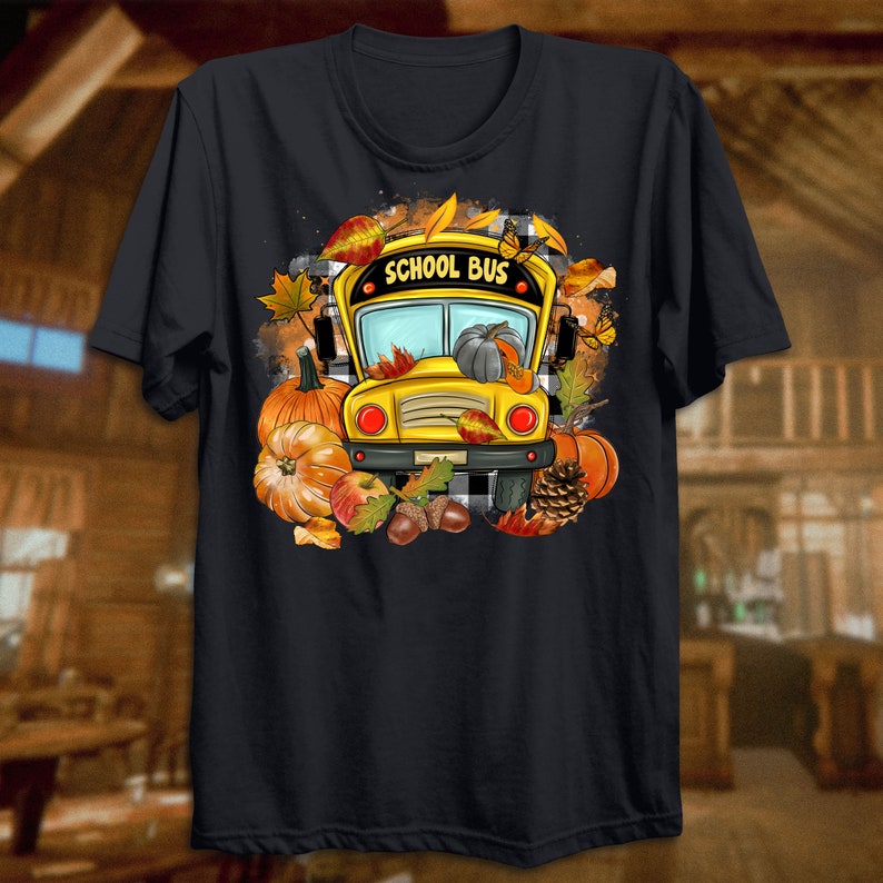 Fall Pumpkins School Bus Png Sublimation Design Download, School Bus ...