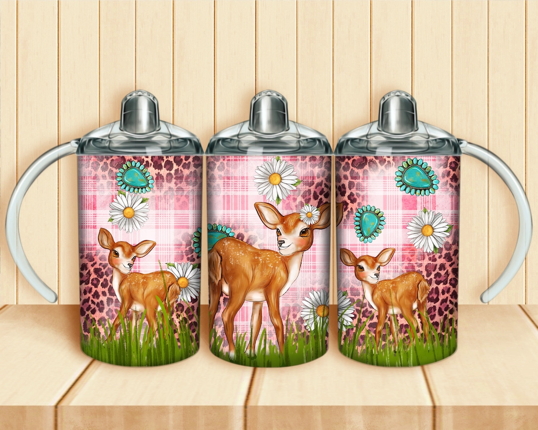 Deer Sippy Cup Png Sublimation Design Download, Animal Sippy Cup Png ...