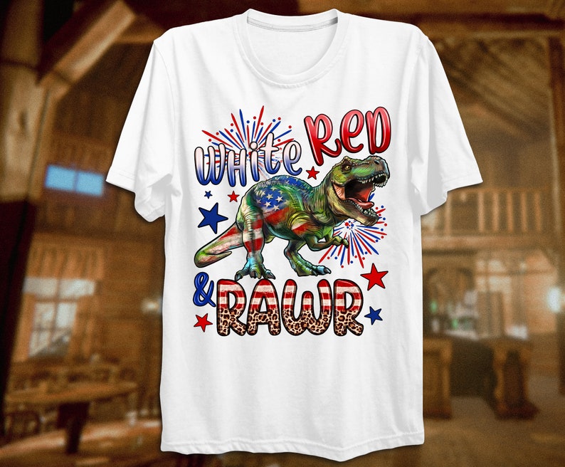 Red White and Rawr Png Sublimation Design Download, 4th of July Png ...