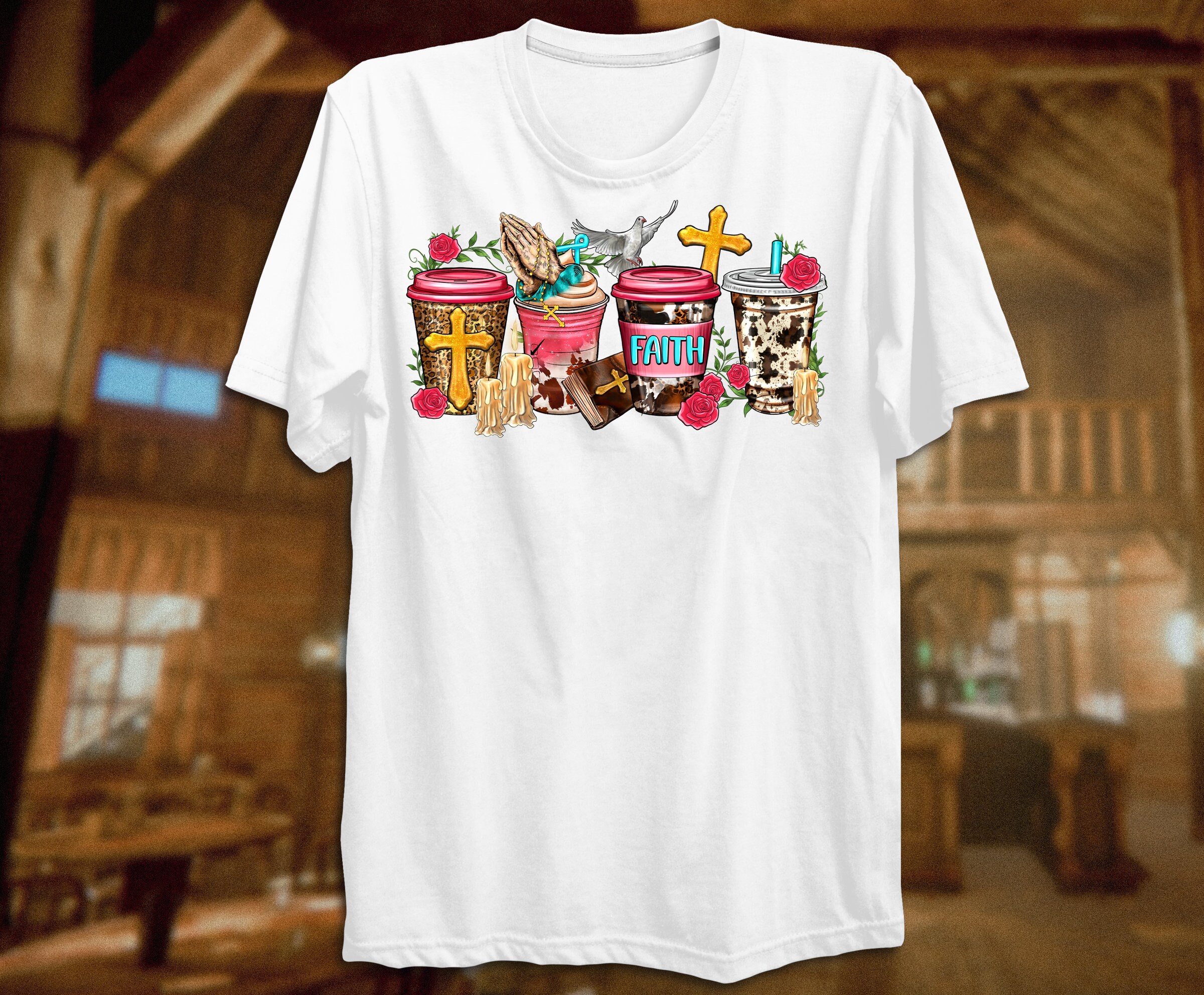 Faith Coffee Cups Png Sublimation Design Download, Coffee Cups Png ...