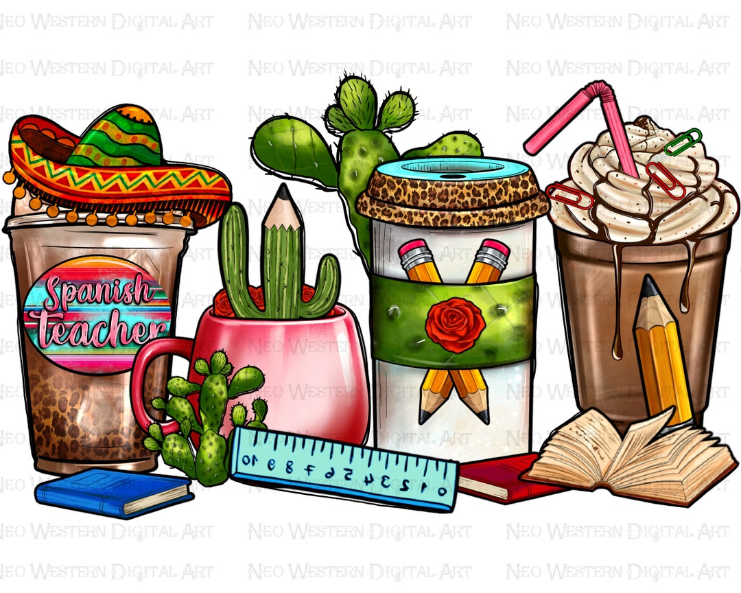 Spanish Teacher Coffee Cups Png Sublimation Design Download, Teacher's ...