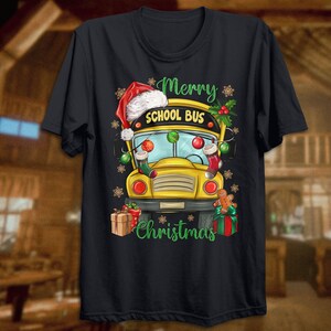 Merry Christmas School Bus and Gift Boxes Png Sublimation Design, Back ...