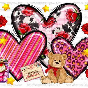 Valentine's Day Hearts Png Sublimation Design Download, Valentine's Day ...