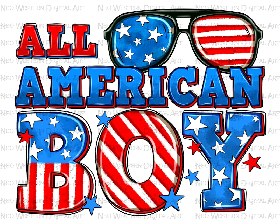 All American Boy Png Sublimation Design Download, 4th of July Png ...