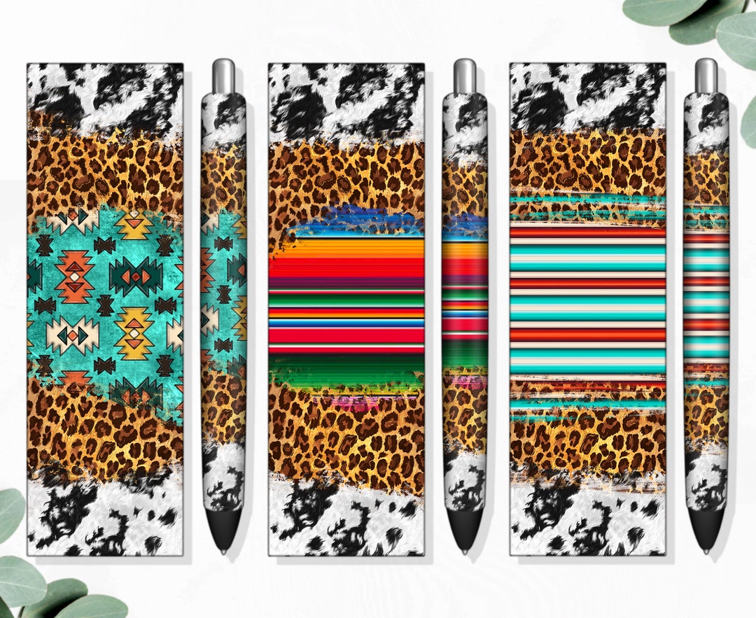 Leopard and Serape Pen Wrap Png Sublimation Design Download, Western ...