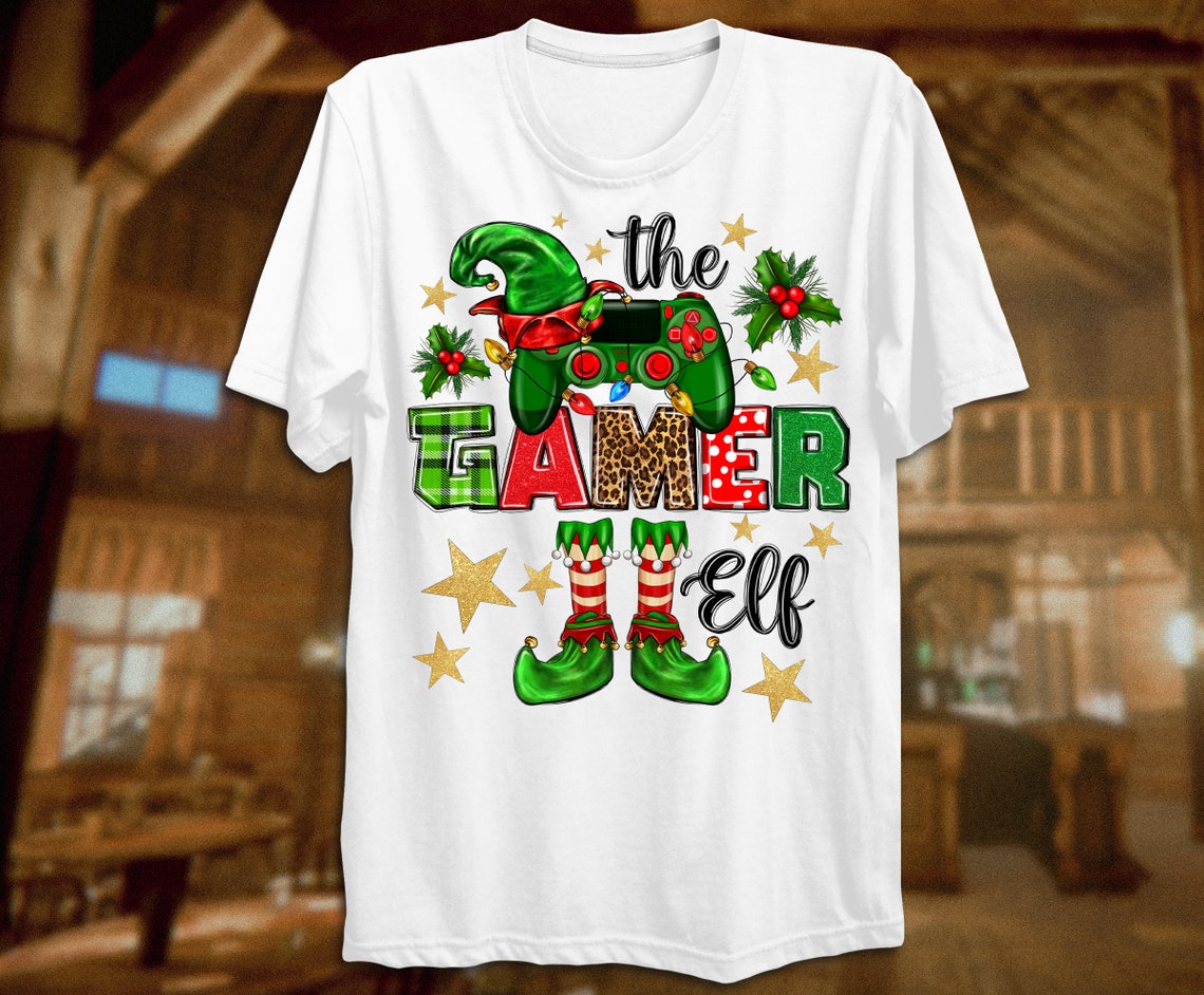 The Gamer Elf Png Sublimation Design Download Christmas Png - Etsy
