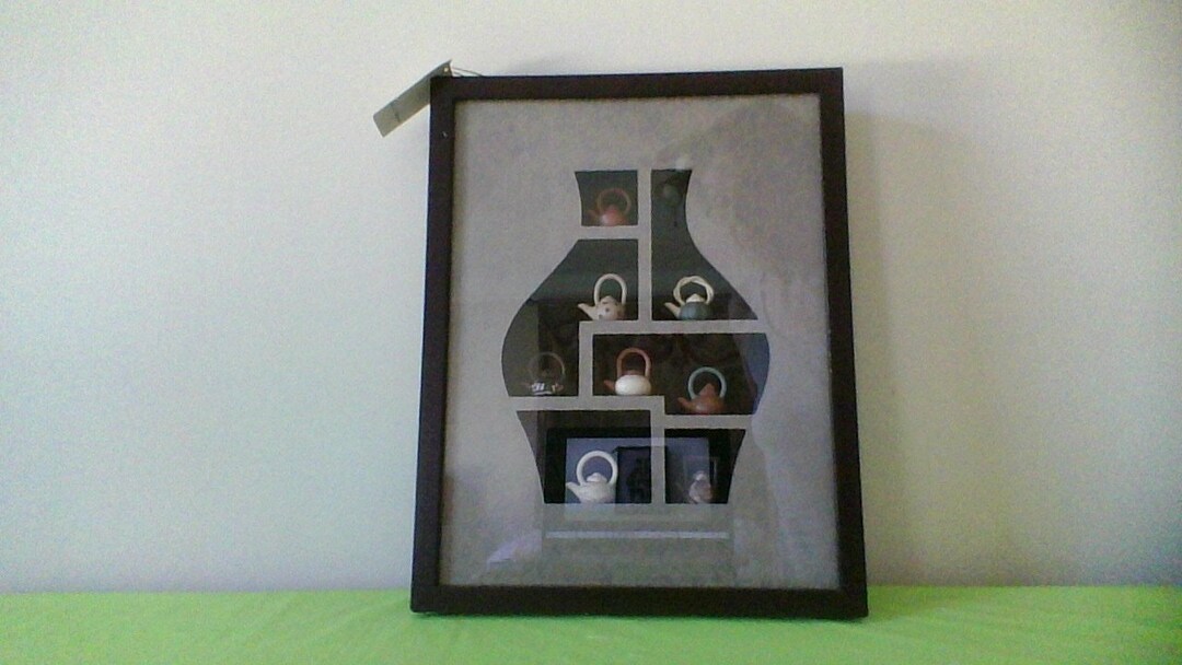 Large Glass Framed Shadowbox. Miniature Clay Pottery. - Etsy