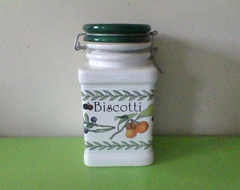 Vintage Raffaellesco Made in Italy Biscotti Jar, Vintage Made in Italy ...