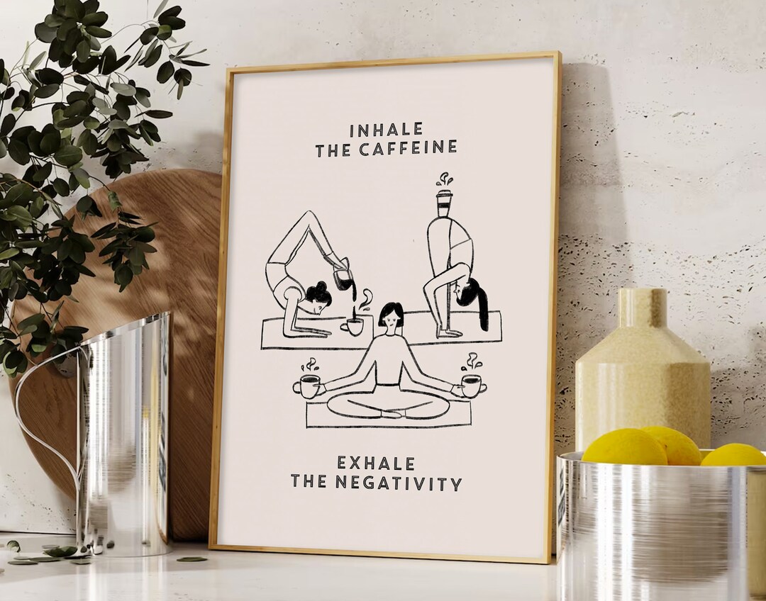 Coffee Wall Art, Coffee Printable, Cartoon Wall Art, Kitchen Decor ...