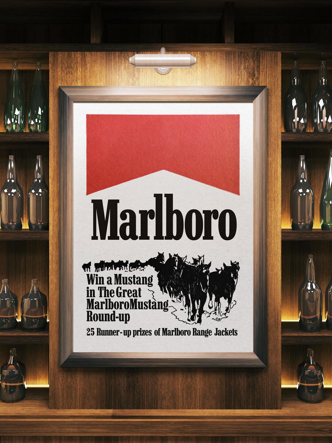 Vintage Marlboro Cigarettes Poster – Retro Tobacco Ad, Man Cave Decor ...