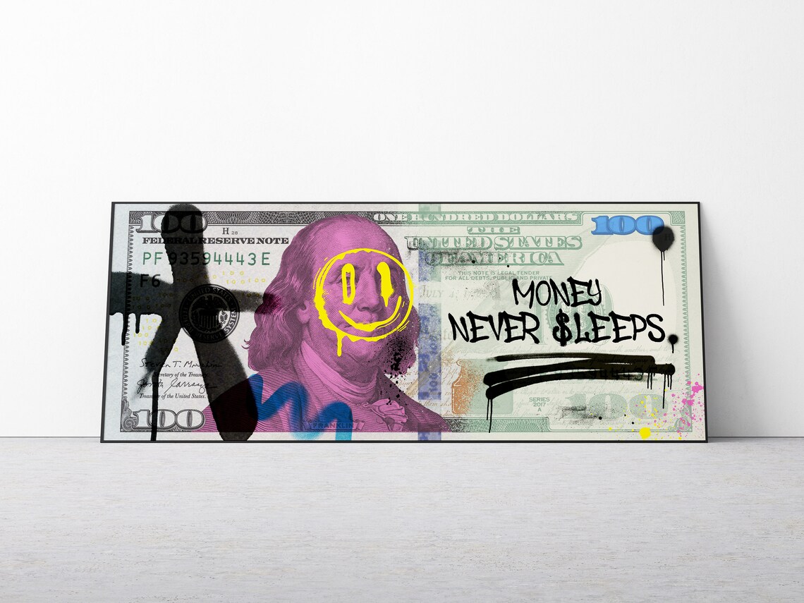 Graffiti Money Art Print: Modern 100 Dollar Bill (PDF) - Etsy