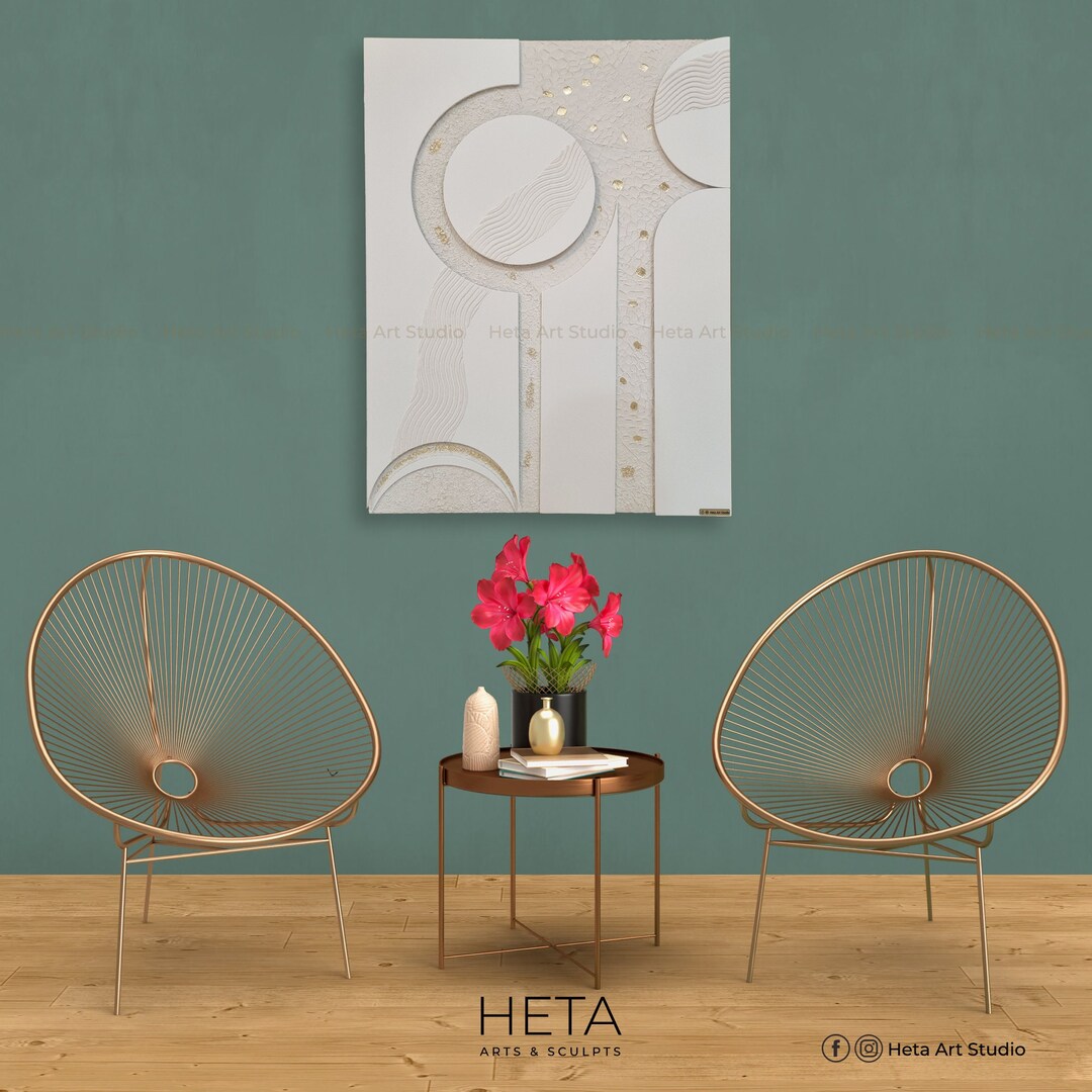 Handmade Minimalist Wall Chart in Mdf Wood and Acrylic Paint and Gold ...