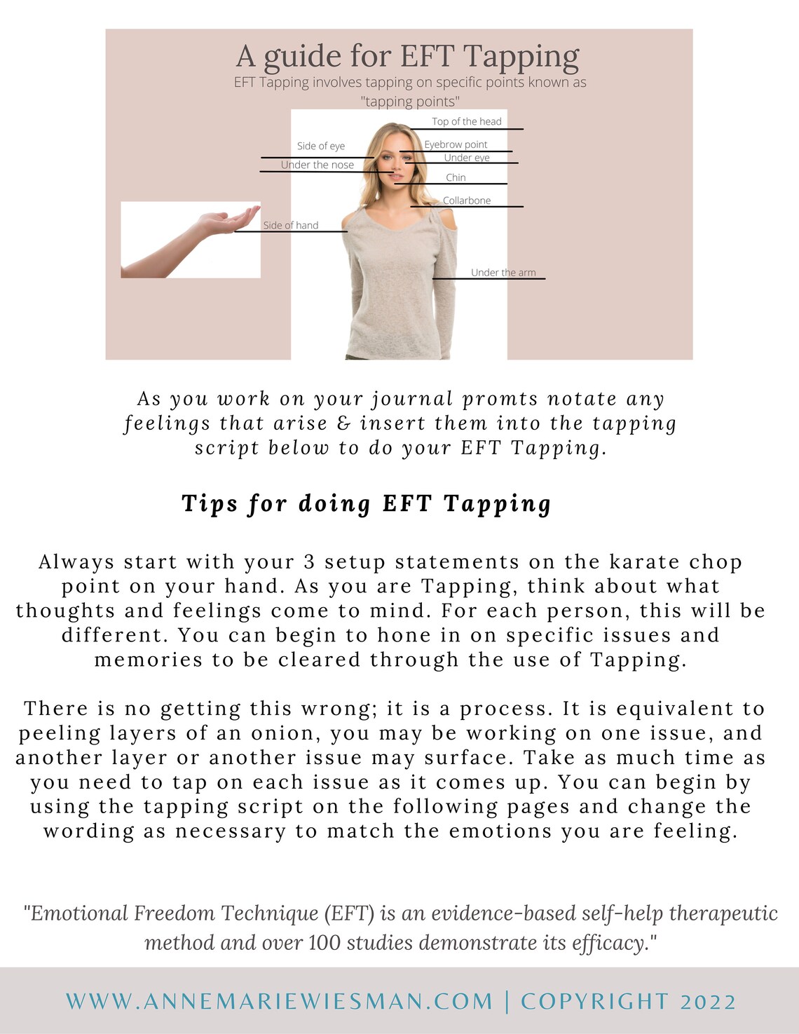 Thrive Journal With 30 Day EFT Tapping Prompts| Download and Print! - Etsy