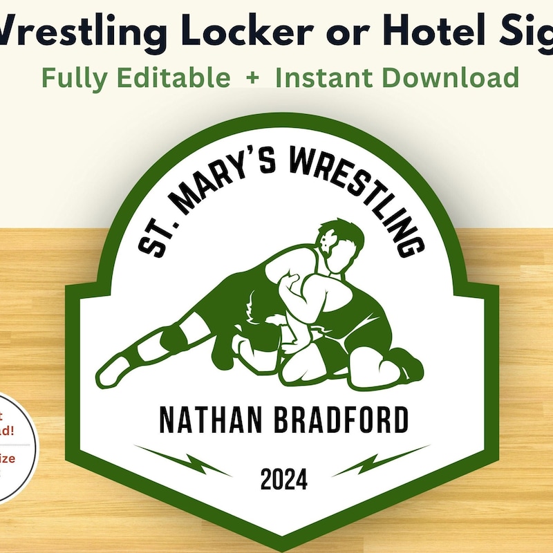 Wrestling Sign for Locker - Etsy